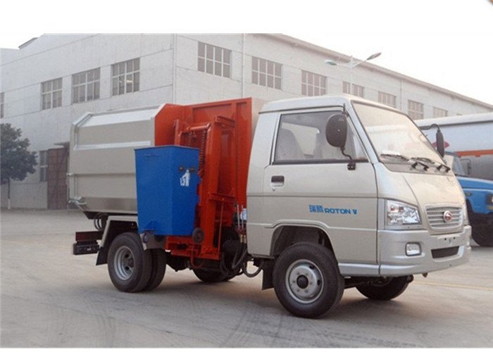 FOTON 4X2 2000 Liters Small Dumpster Garbage Truck , 6 Wheels 2cbm Mini ...